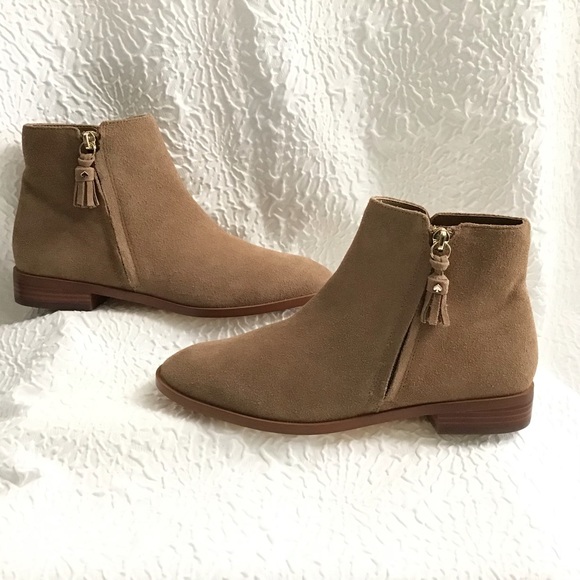 kate spade | Shoes | Kate Spade Beige Tan Suede Bacall Ankle Booties ...